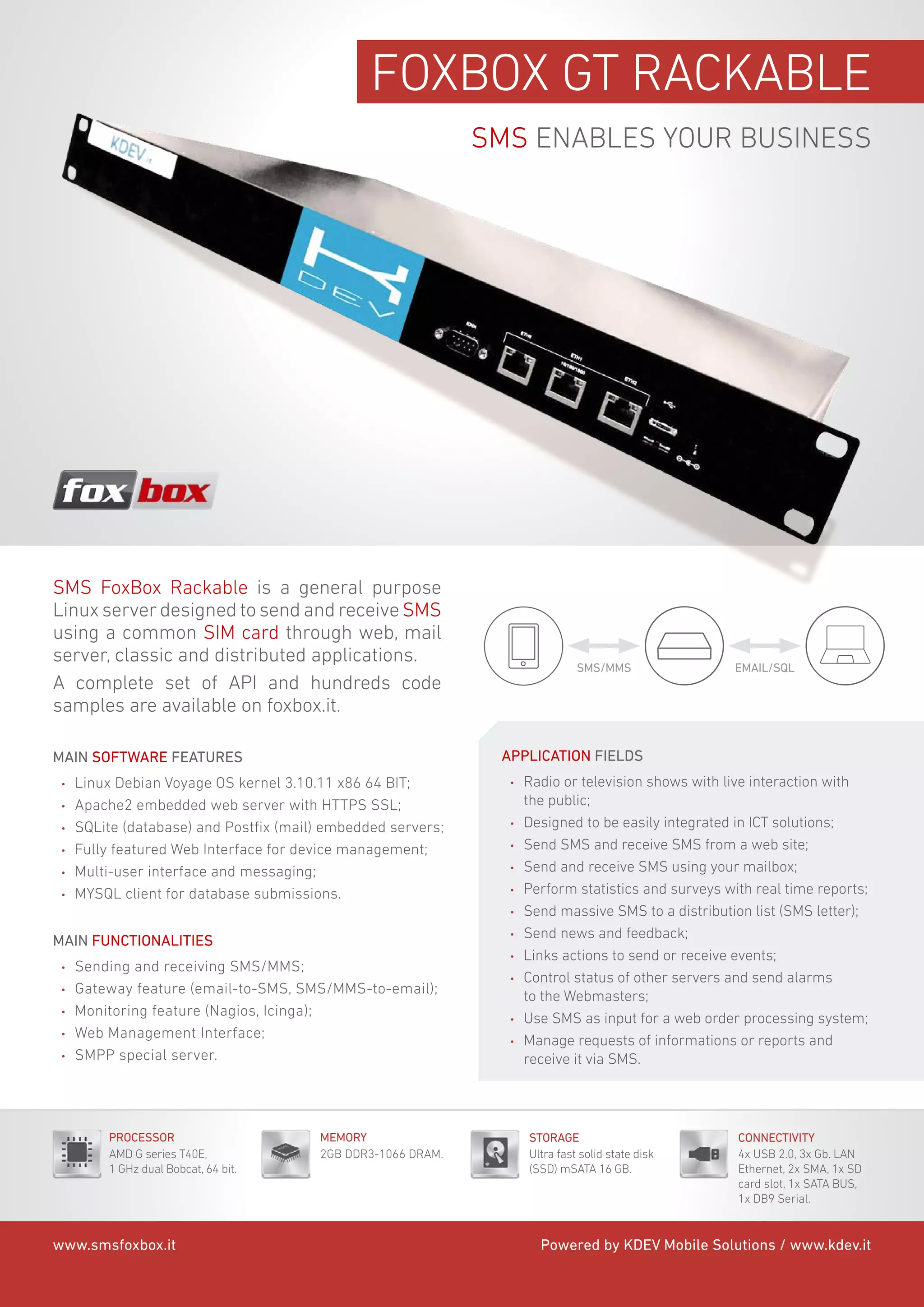 SMS FoxBox GT 19'' rackable brochure | PDF