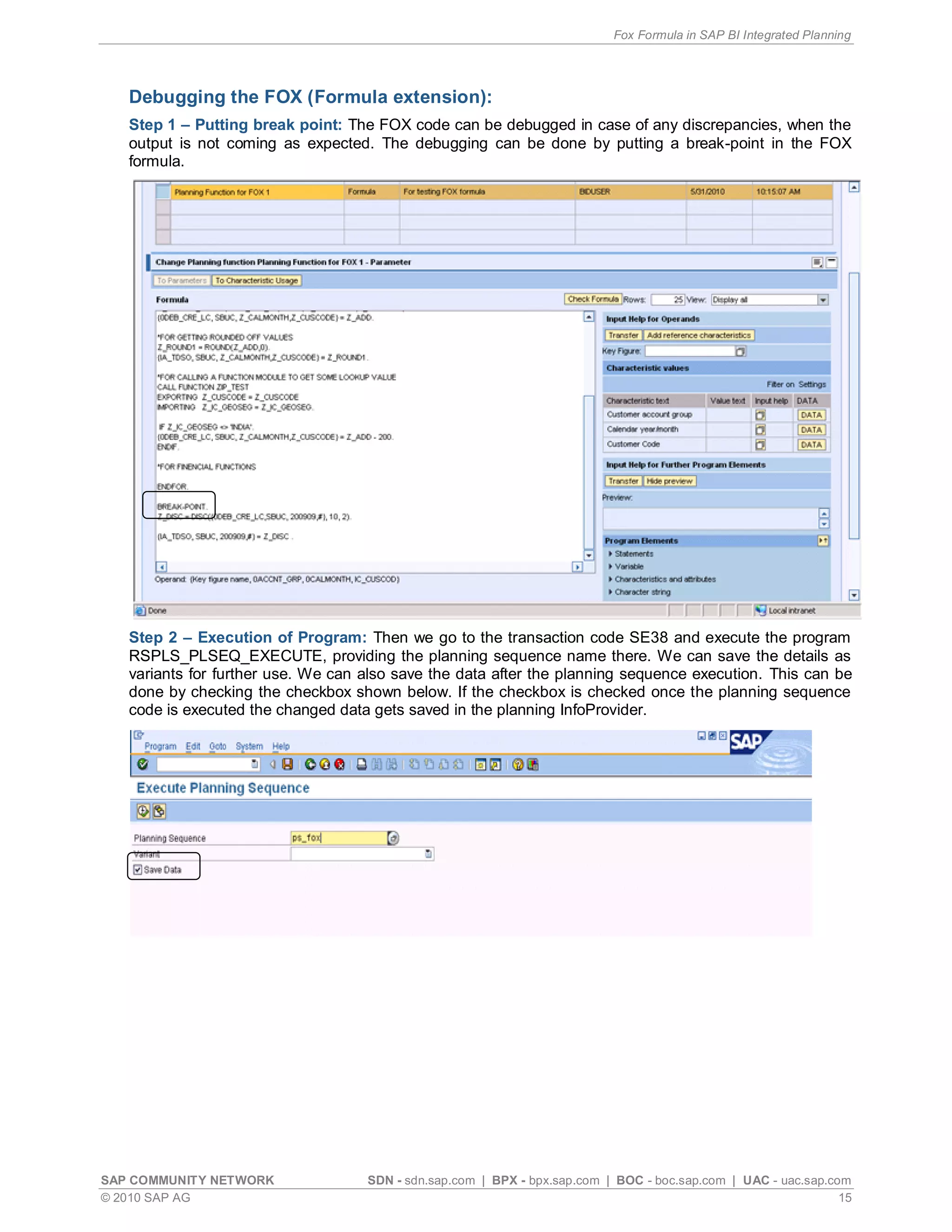 Fox formula in sap bi integrated planning | PDF