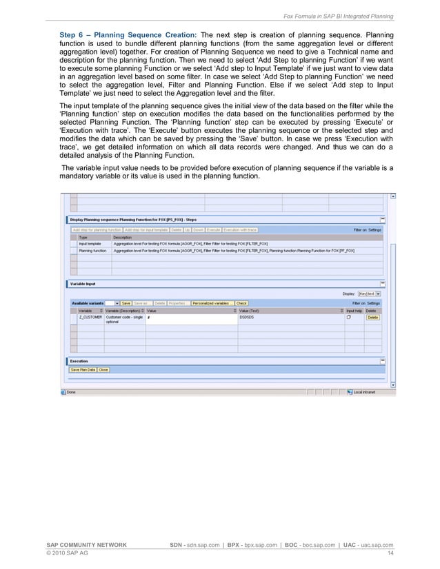 Fox formula in sap bi integrated planning | PDF | Web Development | Internet