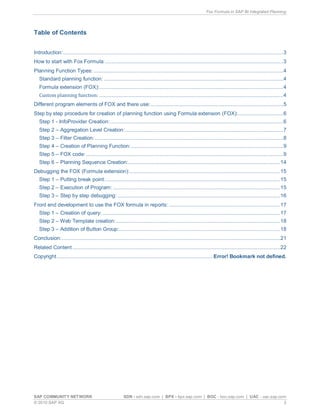 Fox formula in sap bi integrated planning | PDF
