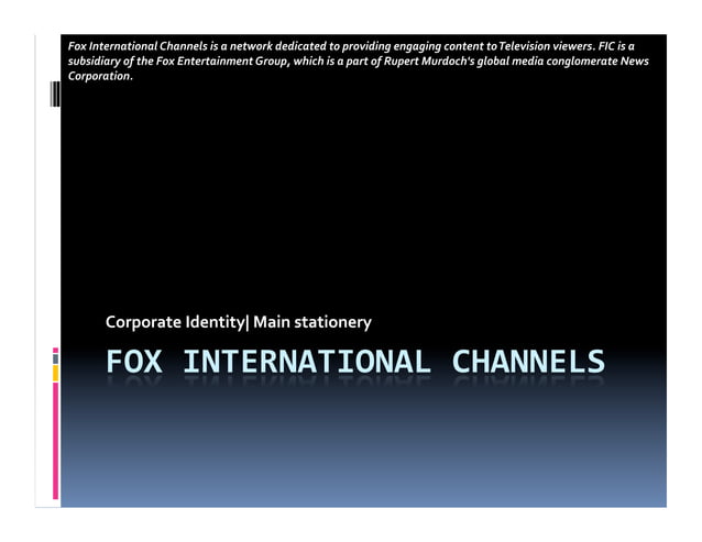 Fox international channels Brand Identity | PDF