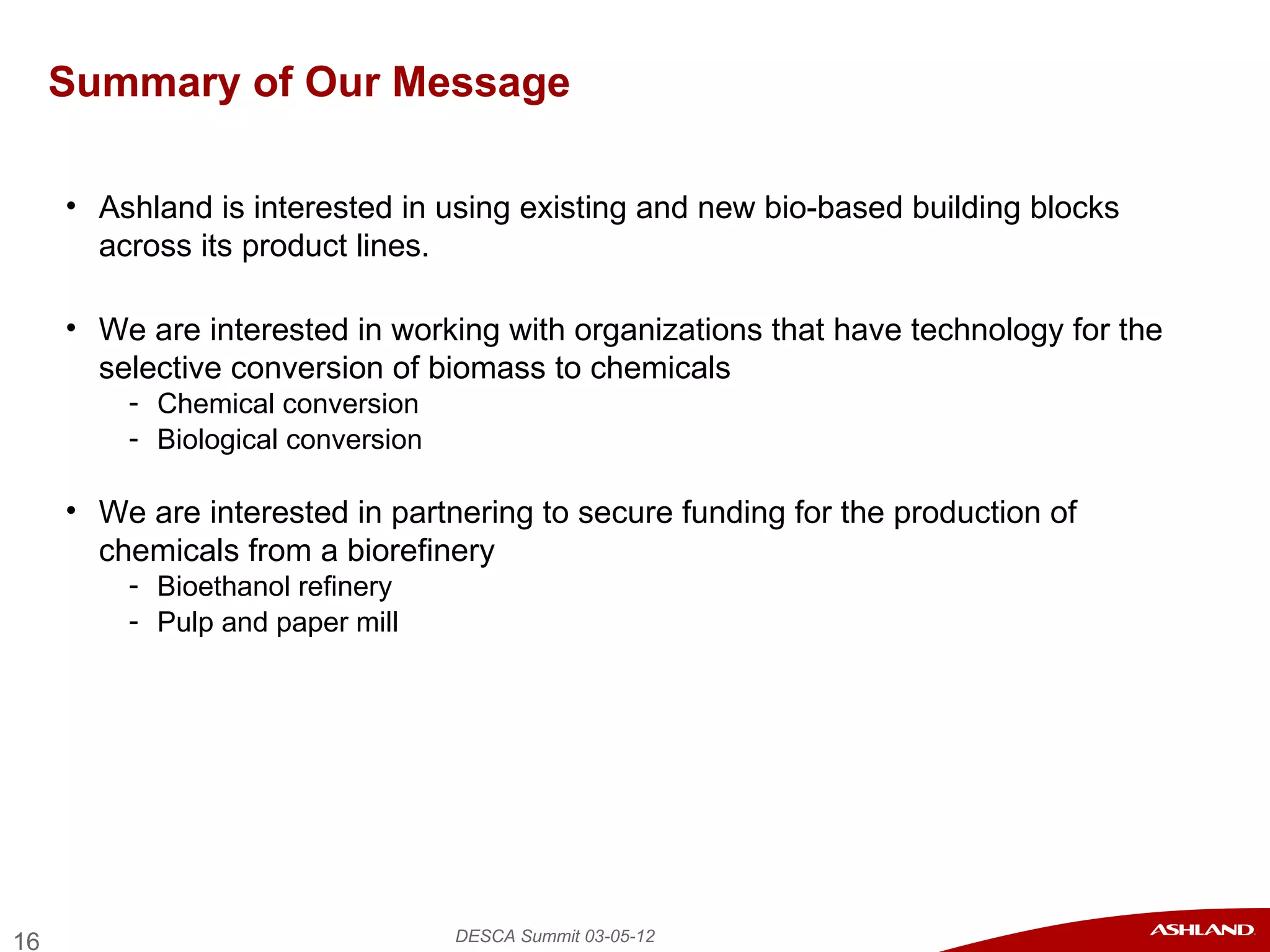 Renewable materials at Ashland | PPT