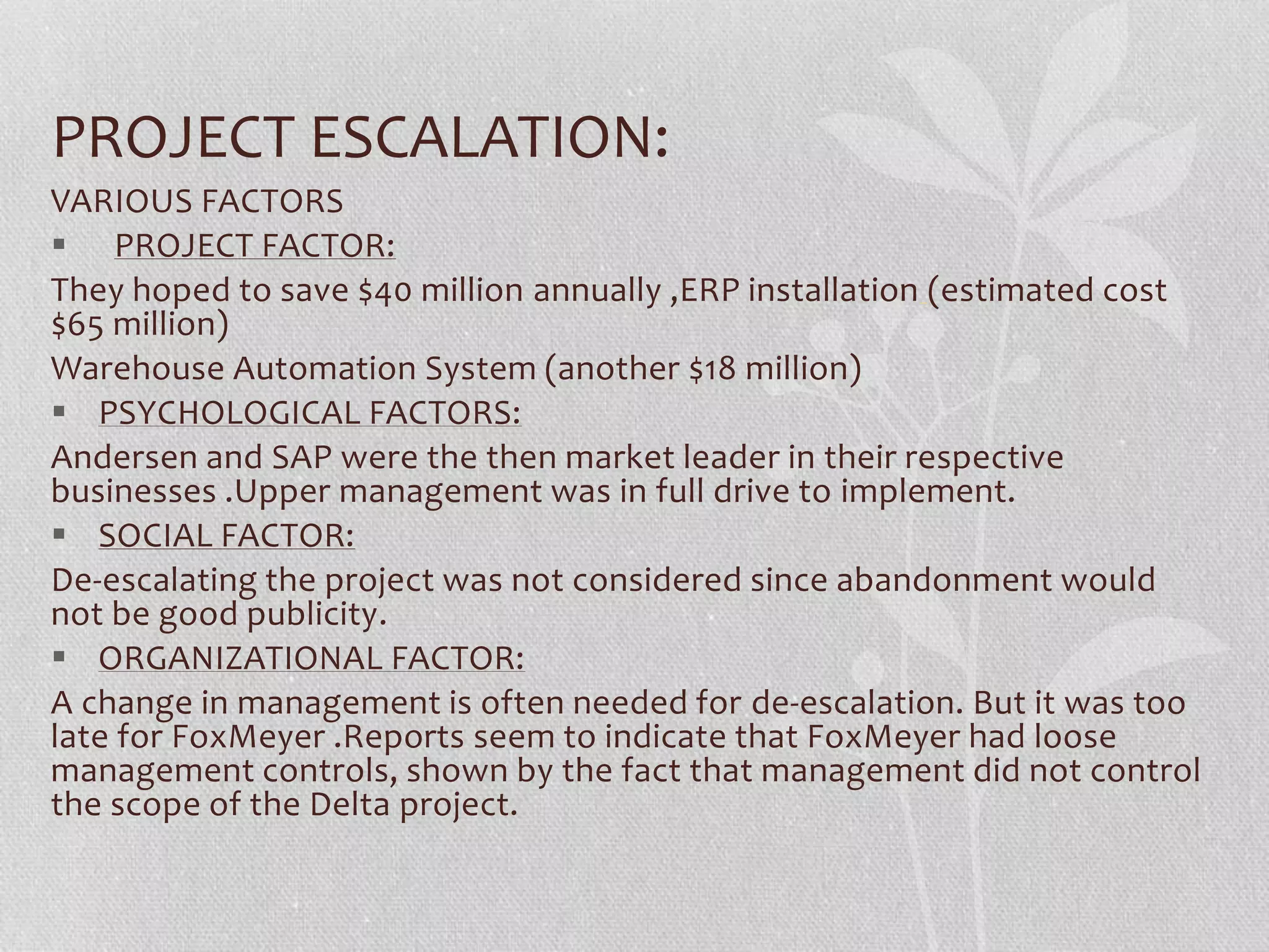 FoxMeyer - Case Study | PPTX