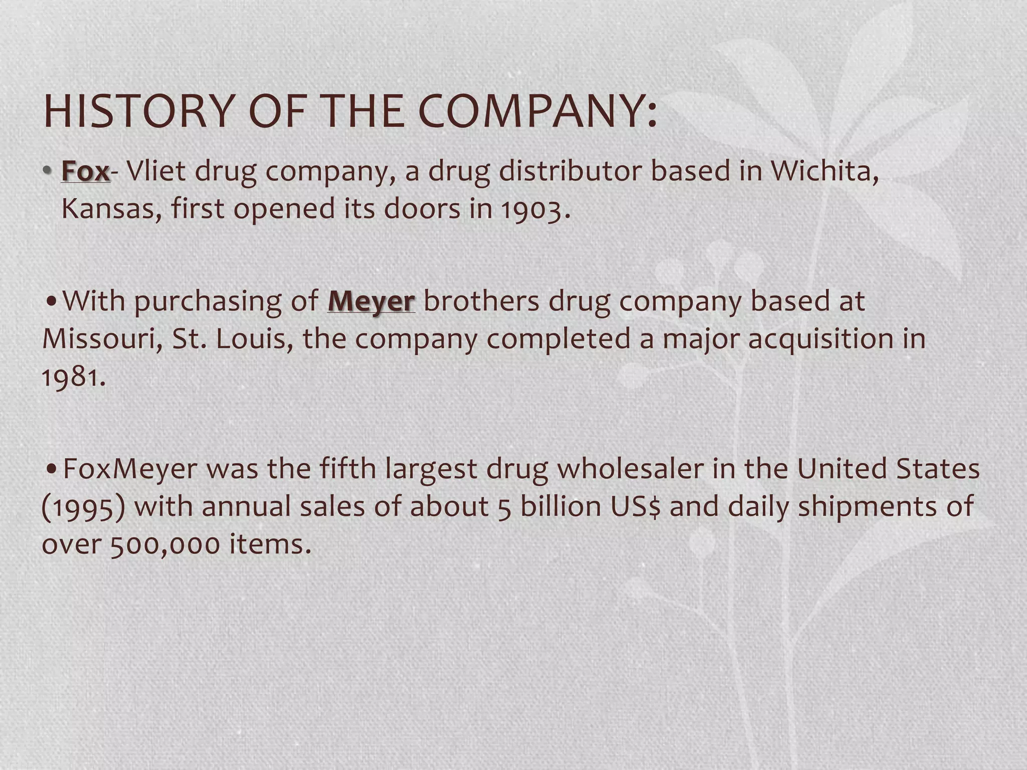 FoxMeyer - Case Study | PPTX