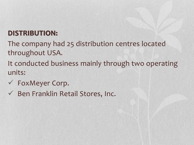 FoxMeyer - Case Study | PPTX