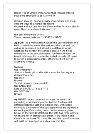 NOTES ON "FOXPRO" | DOC