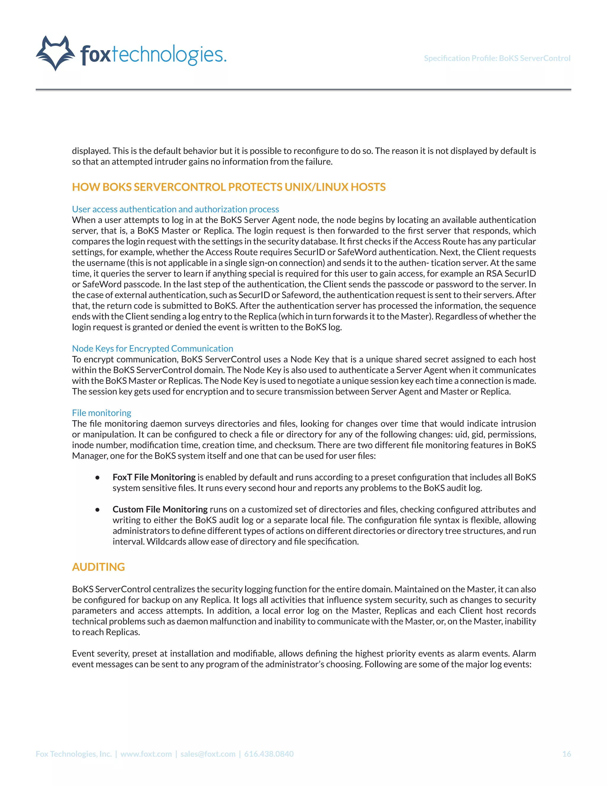 FoxT BoKS ServerControl Full Specifications Document | PDF