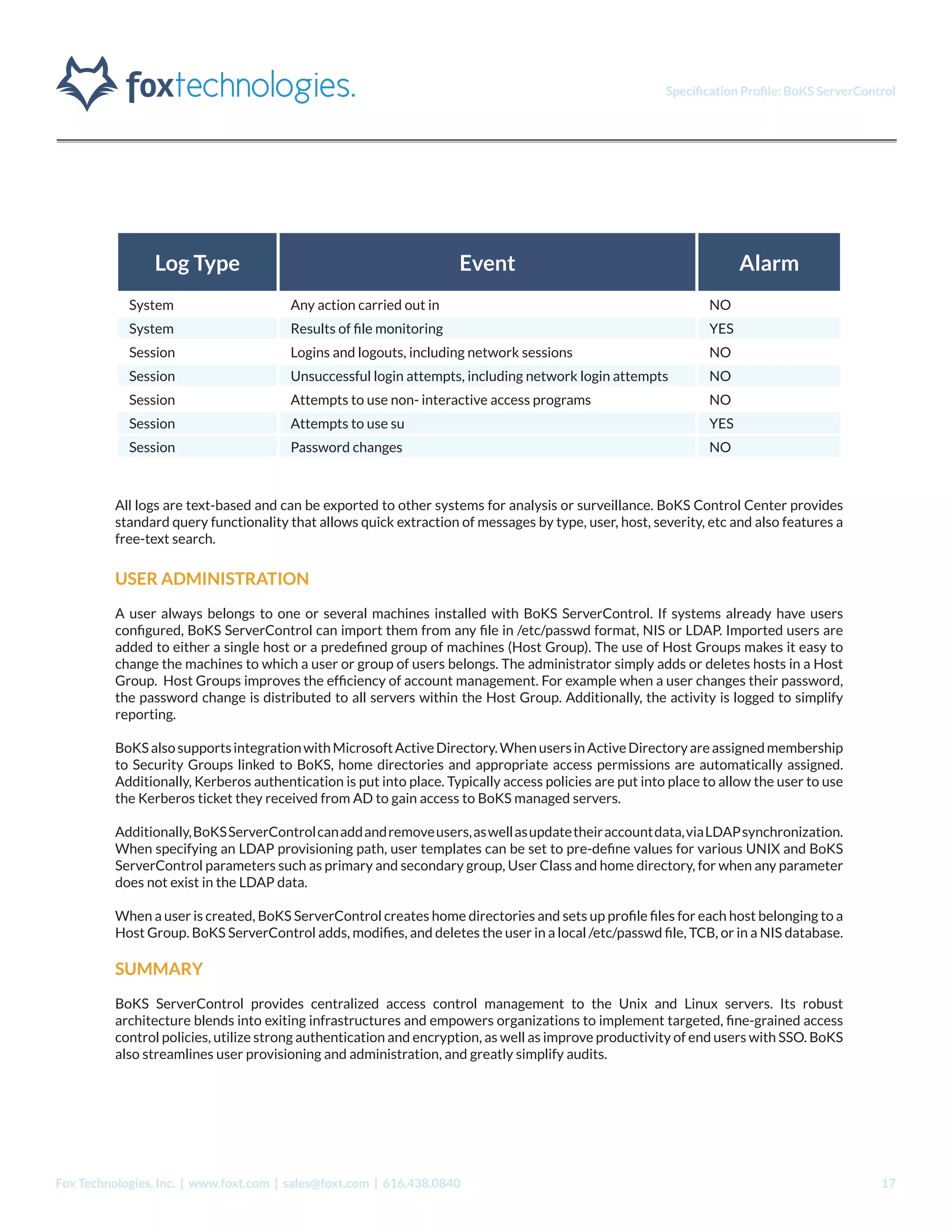 FoxT BoKS ServerControl Full Specifications Document | PDF