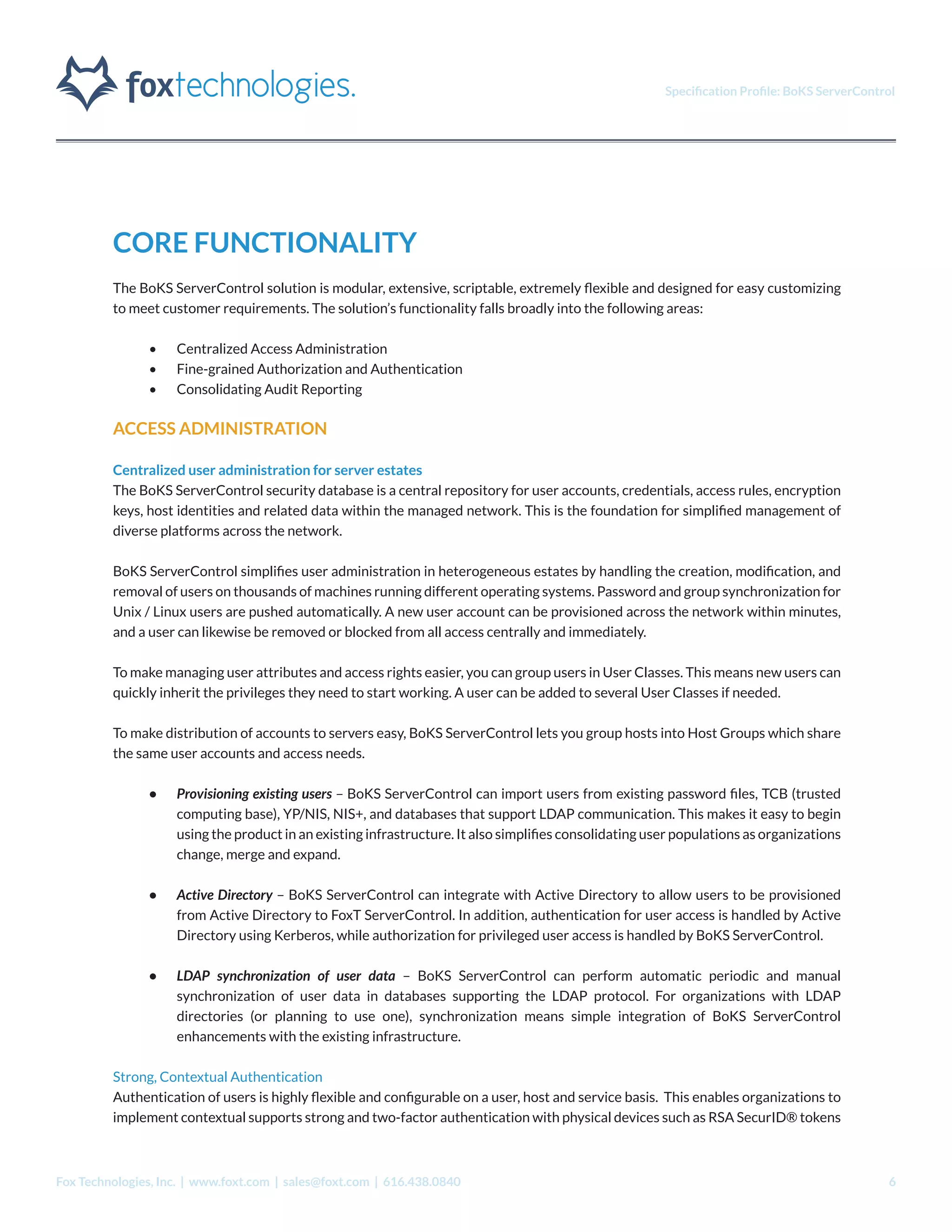 FoxT BoKS ServerControl Full Specifications Document | PDF