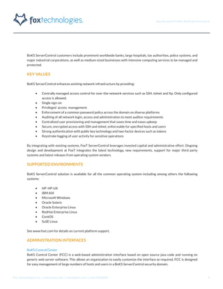 FoxT BoKS ServerControl Full Specifications Document | PDF