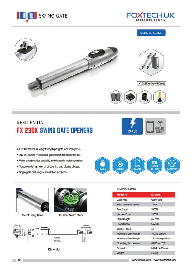Foxtech Catalogue Foxtech.uk brochure data sheet _ Automatic gates | PDF