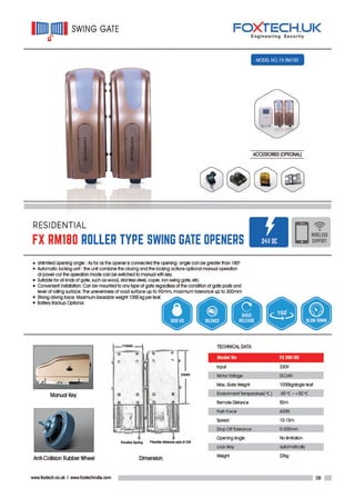 Foxtech Catalogue Foxtech.uk brochure data sheet _ Automatic gates | PDF
