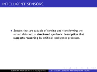 intelligent sensors and sensor networks | PPT