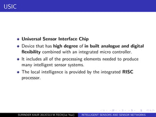 intelligent sensors and sensor networks | PPT
