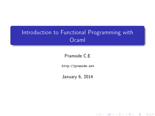 Introduction to functional programming using Ocaml | PPT