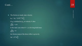 Rate and State friction law | PPTX