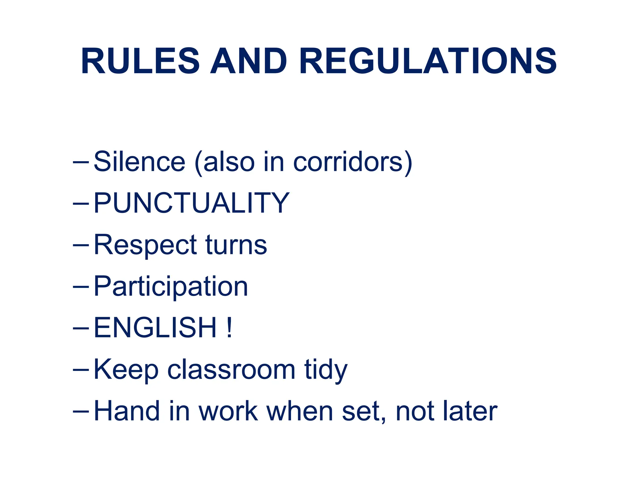 Presentation for your first day of English class | PPT