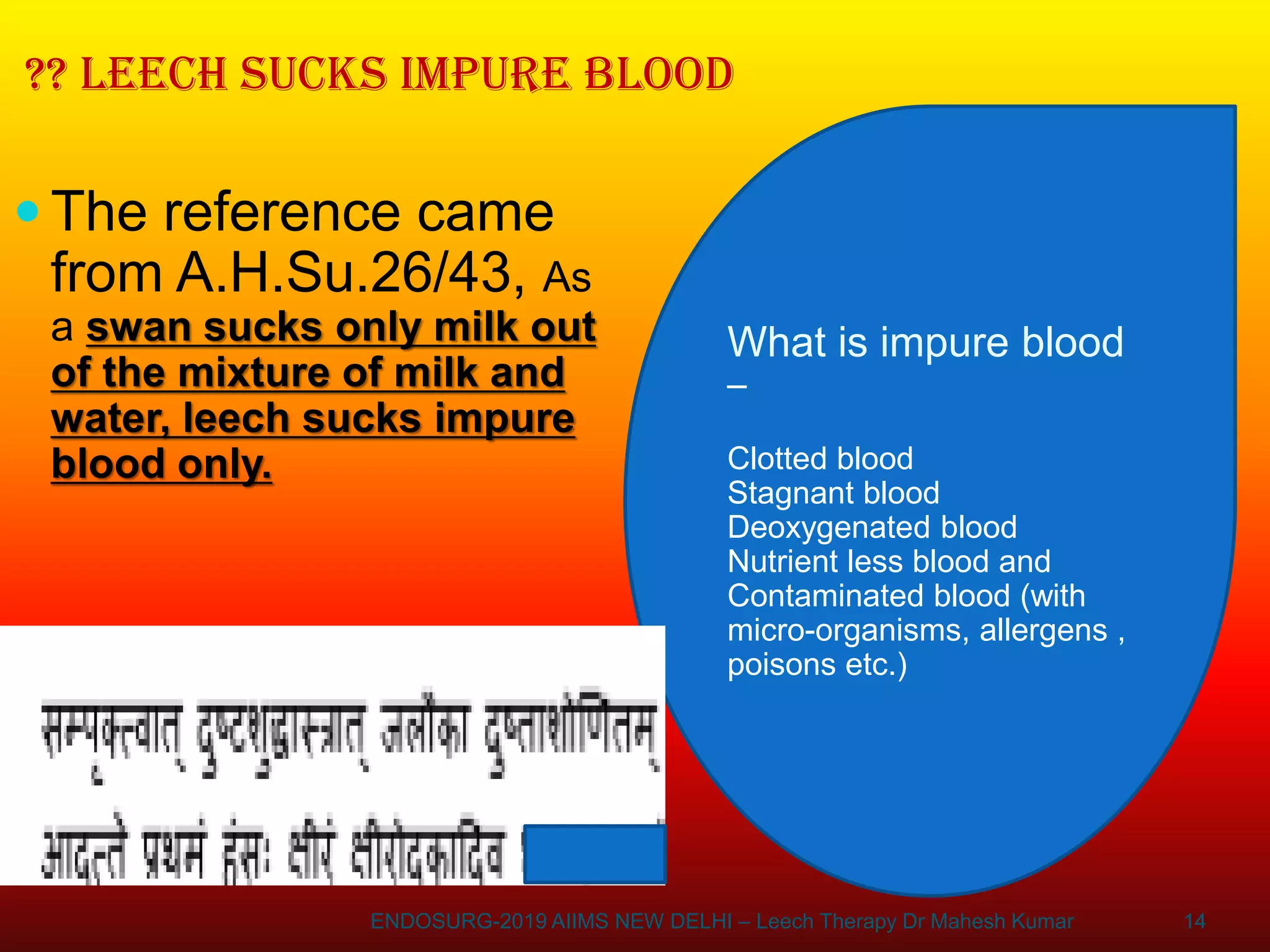 Leech and Leech therapy :scientific overview and its application | PDF