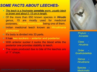 Leech and Leech therapy :scientific overview and its application | PPT