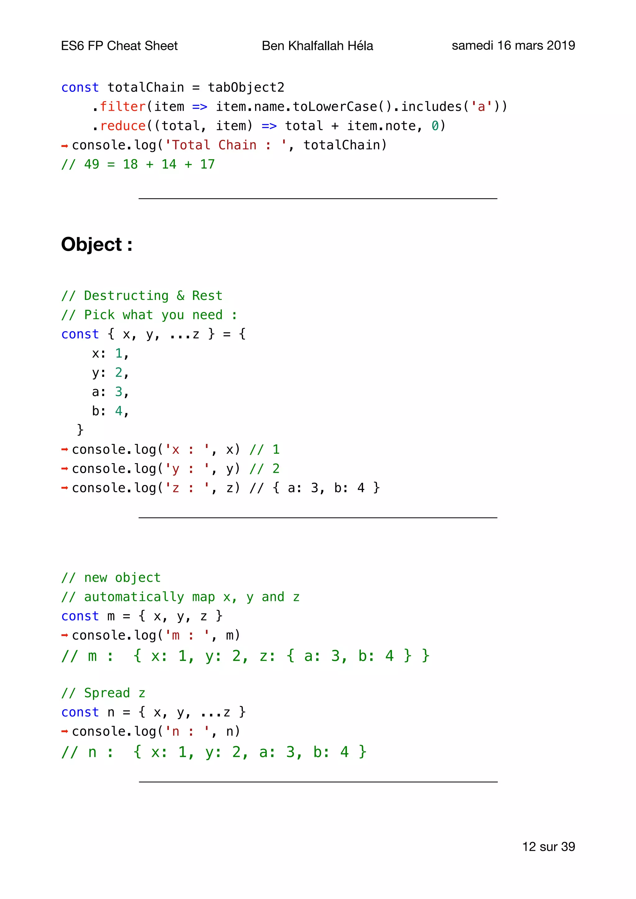 FP Using ES6+ (Cheat Sheet) | PDF