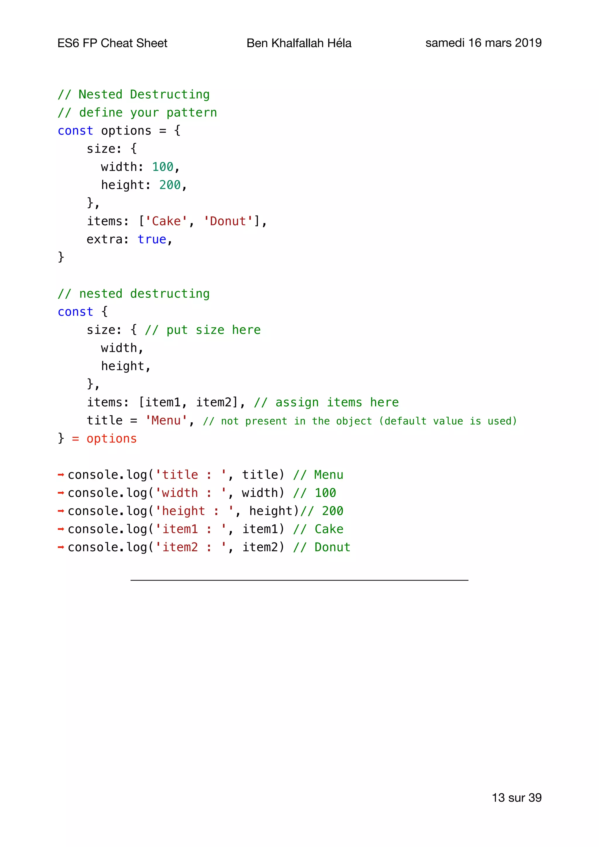 FP Using ES6+ (Cheat Sheet) | PDF