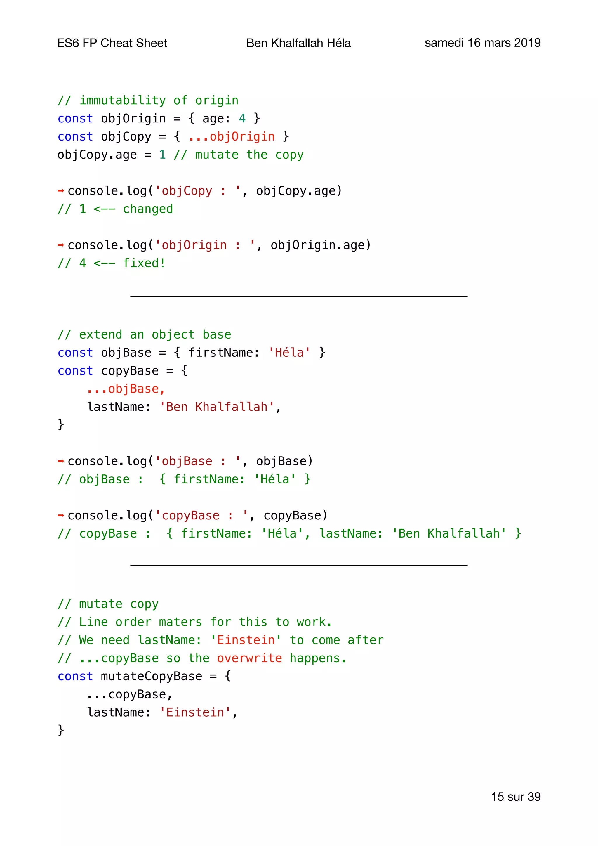 FP Using ES6+ (Cheat Sheet) | PDF