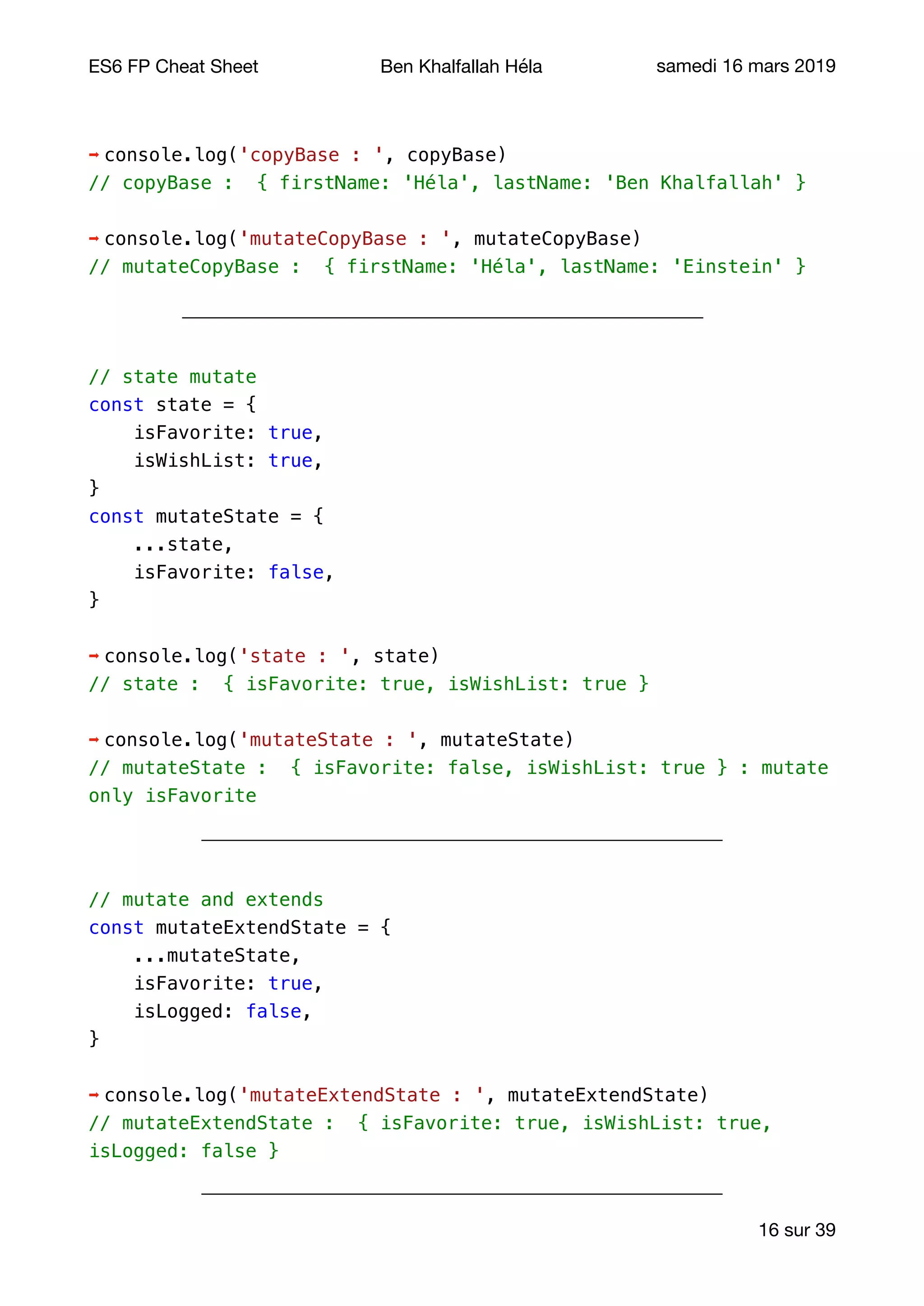 FP Using ES6+ (Cheat Sheet) | PDF