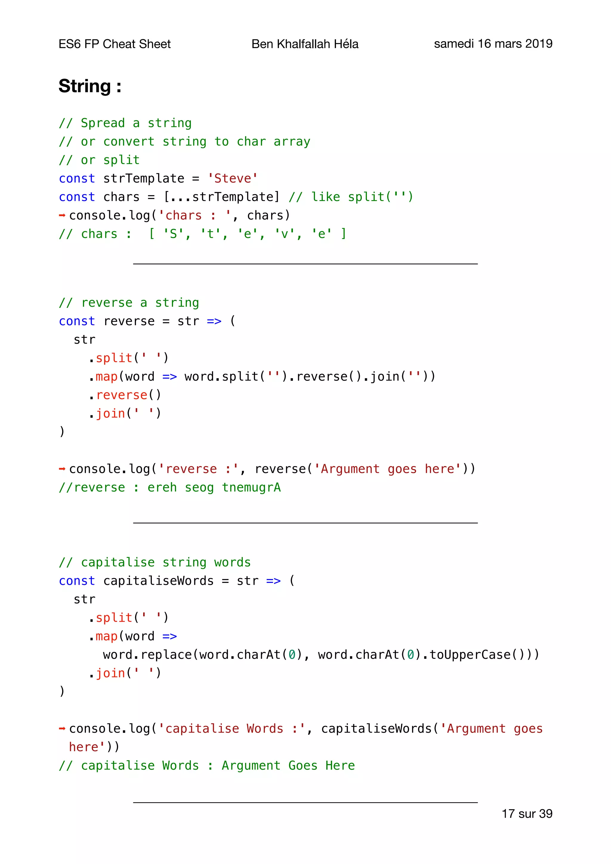 FP Using ES6+ (Cheat Sheet) | PDF