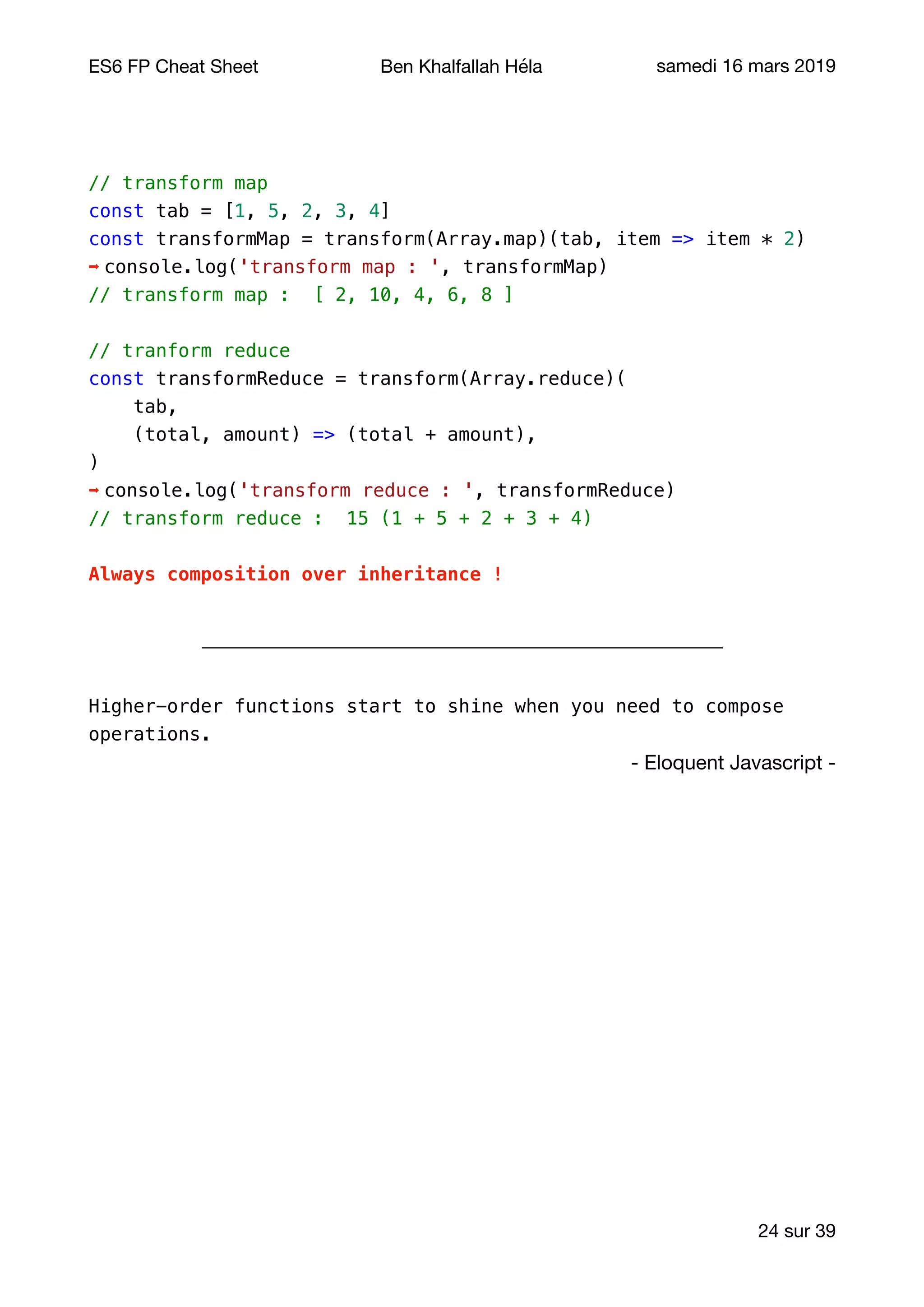 FP Using ES6+ (Cheat Sheet) | PDF
