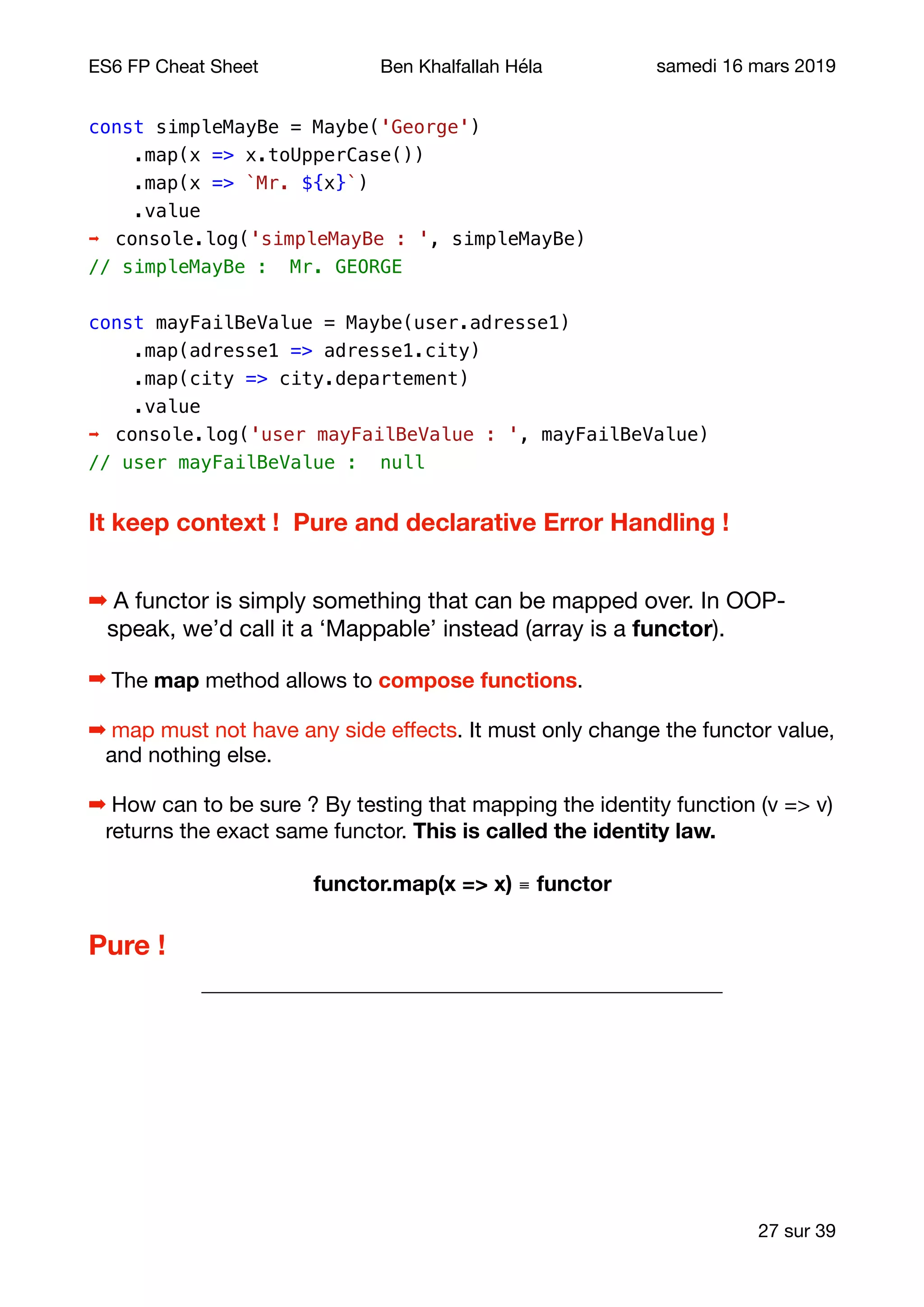 FP Using ES6+ (Cheat Sheet) | PDF