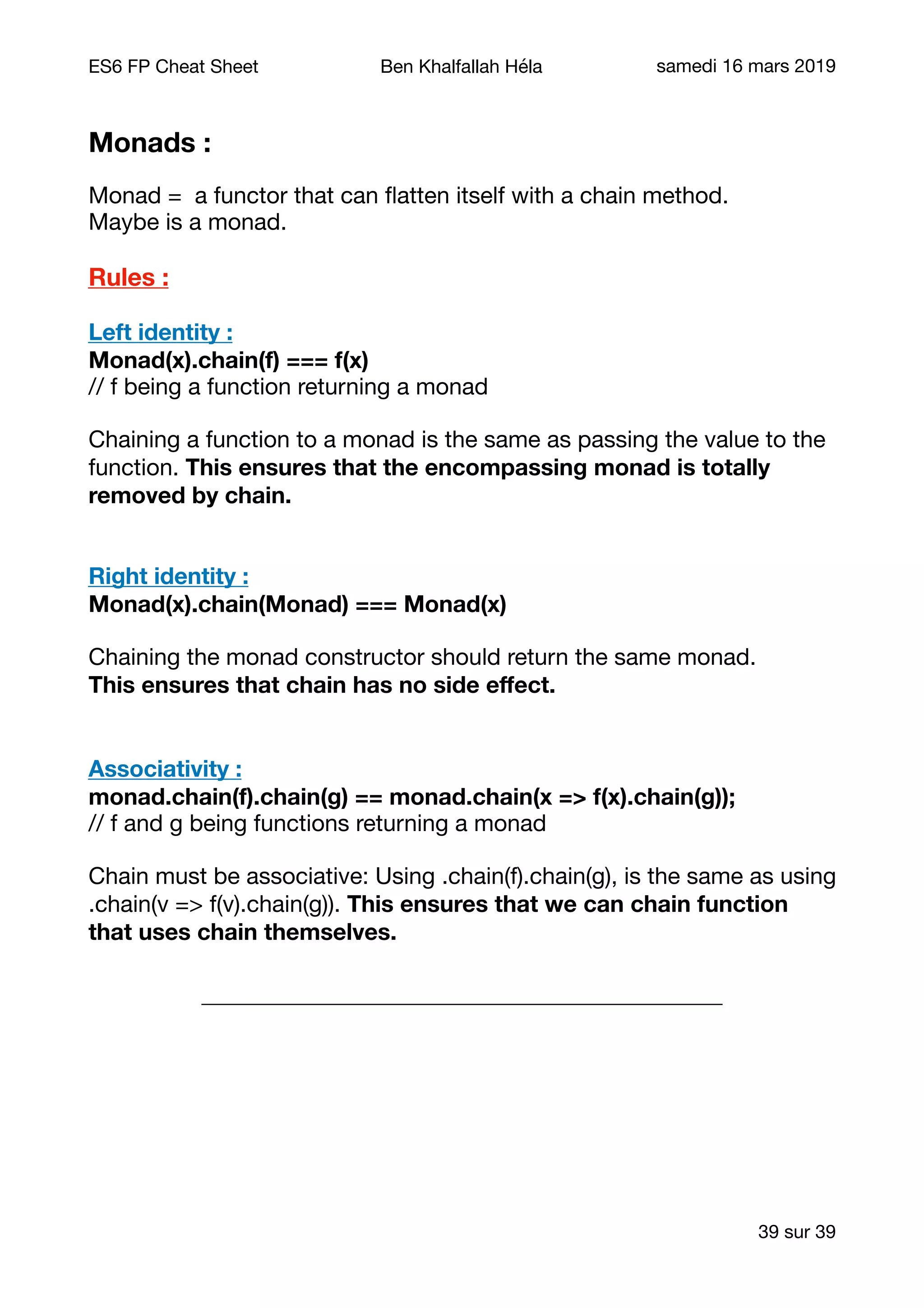 FP Using ES6+ (Cheat Sheet) | PDF