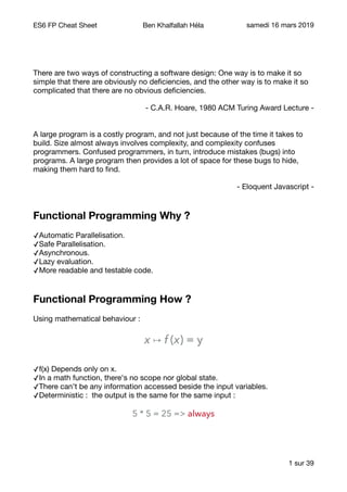 FP Using ES6+ (Cheat Sheet) | PDF