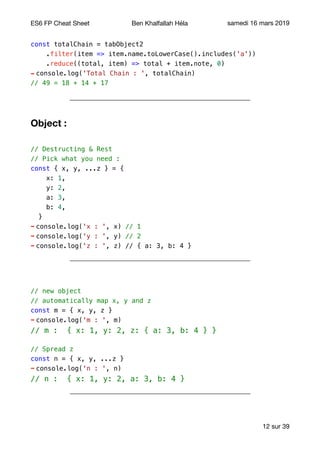 FP Using ES6+ (Cheat Sheet) | PDF