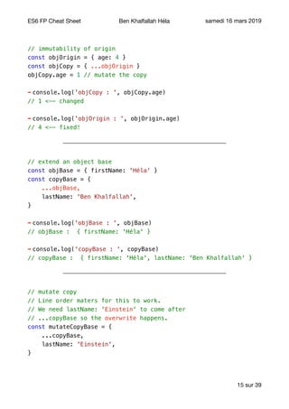 FP Using ES6+ (Cheat Sheet) | PDF