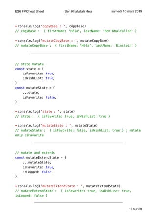 FP Using ES6+ (Cheat Sheet) | PDF