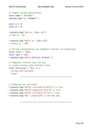 FP Using ES6+ (Cheat Sheet) | PDF