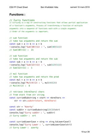 FP Using ES6+ (Cheat Sheet) | PDF