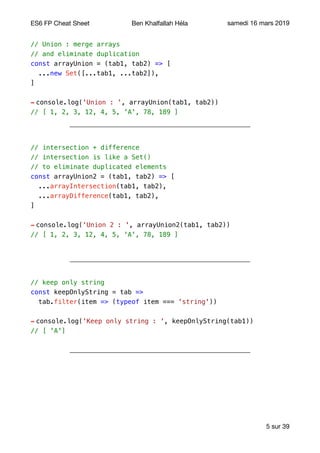 FP Using ES6+ (Cheat Sheet) | PDF