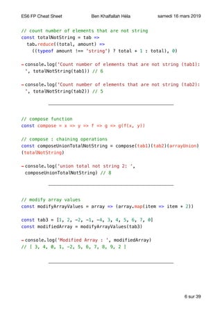 FP Using ES6+ (Cheat Sheet) | PDF