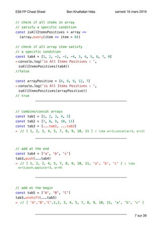 FP Using ES6+ (Cheat Sheet) | PDF
