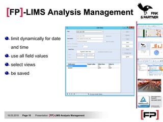 [FP]-LIMS - Analysis Management - Fink & Partner | PDF