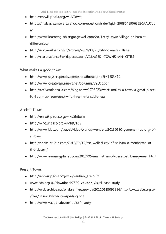 FNBE 0414 ENBE PROJECT 2 TOWN PROPOSAL | PDF