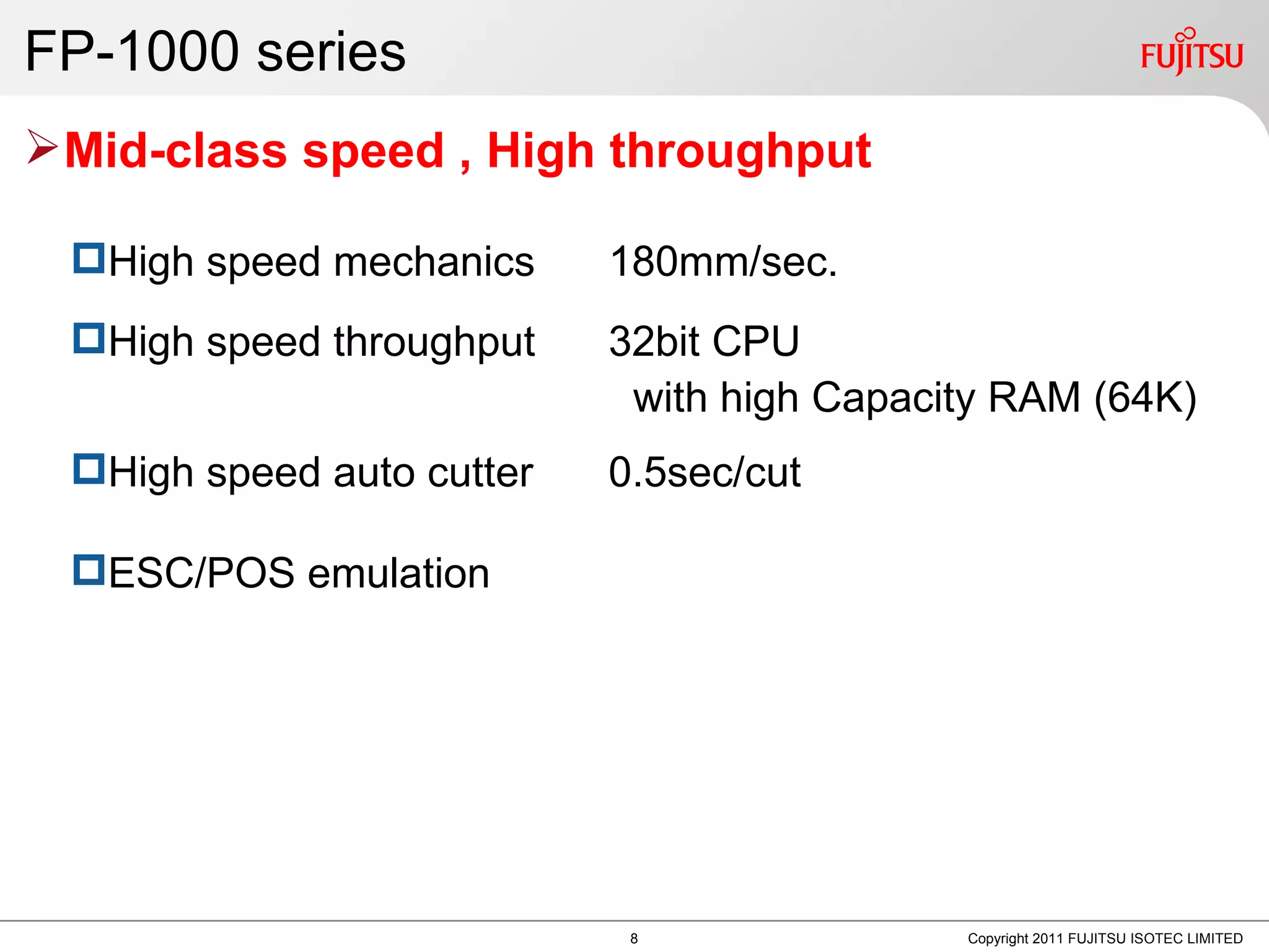 Fujitsu POS Printer: FP-1000 series | PPT