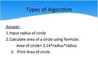 2.3 Apply the different types of algorithm to solve problem | PPT ...