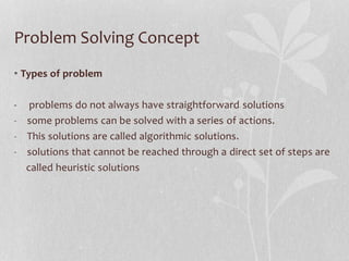 2.1 Understand problem solving concept | PPTX