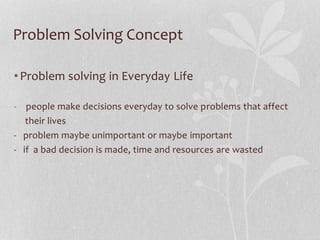 2.1 Understand problem solving concept | PPTX