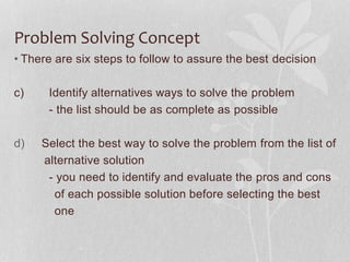 2.1 Understand problem solving concept | PPTX