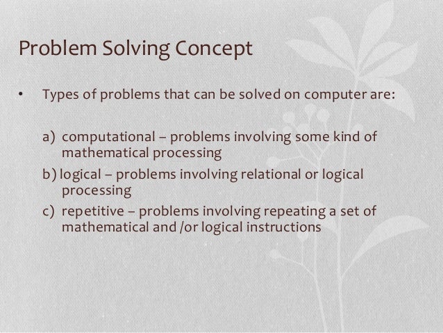 2.1 Understand problem solving concept