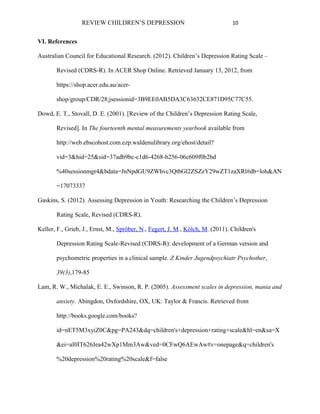 A Test Review: Children’s Depression Rating Scale, Revised (CDRS-R) | DOC