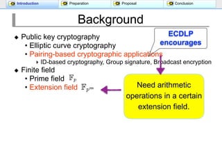Efficiently Performing Arithmetic Operation over Fq18 Extension Field | PPT